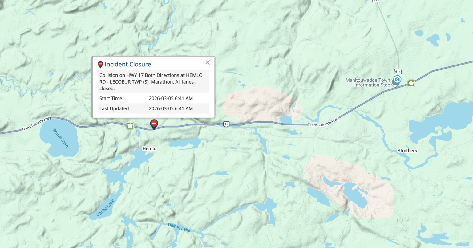 Hwy 17 (Hemlo Road) OPEN – Wawa-news.com