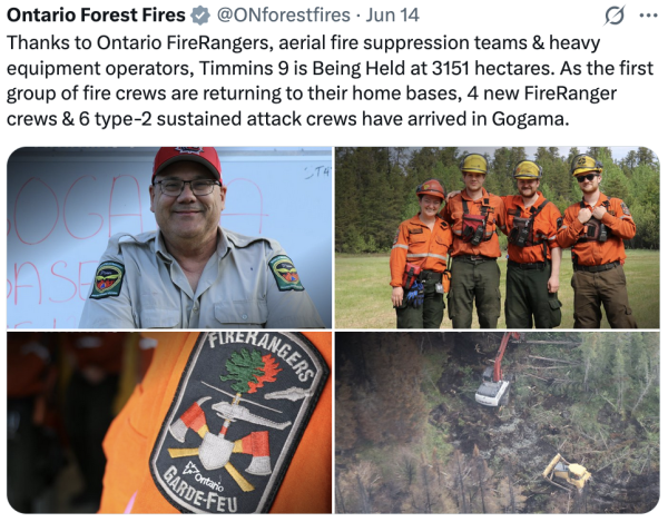 Northeast Forest Fire Region Update – June 16 – Wawa-news.com
